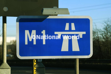 40088180-Motorway signs. M1 at junction 41 of the M1. 16th January 2025 ...