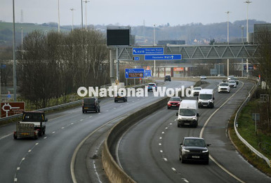 40088262-Motorway signs. M621 17th January 2025. Picture Jonathan ...