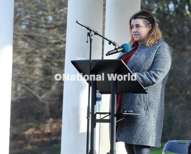 40090646-Local singer-songwriter Nic Harding read a poem written by ...