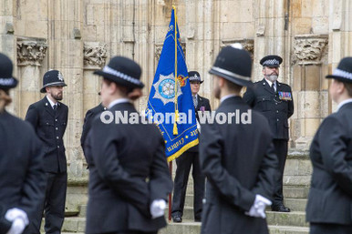 40099223-PC Rosie Prior funeral at York Minster. Police officers line ...