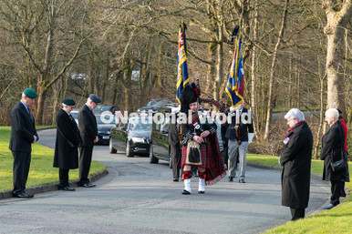 40101130-The hearse arrives at Burnley Crematorium for the funeral of ...