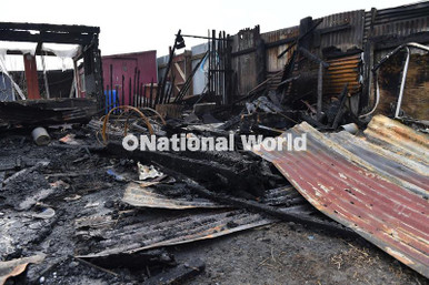 40144033-The scene of a fire at Dowson Road allotments. Picture by ...