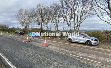 40150958-The scene of a RTA A689 in the direction of Sappers Corner ...