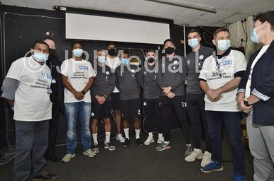 39029414-New vaccination centre opens at the Posh Ground. Posh players ...