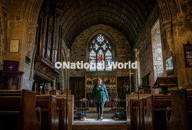 40257642-Church warden Jenni Bartram in the grade I listed St Helen's ...