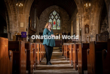 40257635-Church warden Jenni Bartram in the grade I listed St Helen's ...