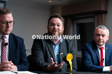 40278782-John Potter from the Liberal Democrats speaks at the Hustings ...