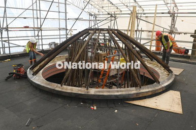 40317193-Work continues on the large roof dome in the centre of Haigh ...