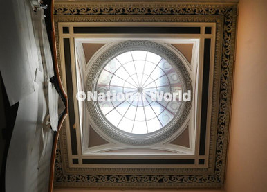 40317194-One of the roof domes which has been restored. As work ...