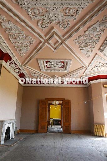 40317190-Ceiling detail inside Haigh Hall. As work continues inside and ...