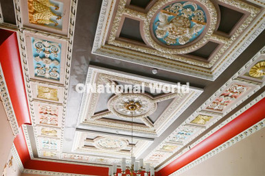 40317189-Ceiling detail inside Haigh Hall. As work continues inside and ...