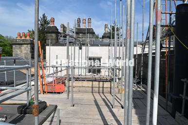 40317204-On the roof of Haigh Hall. As work continues inside and ...