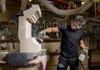 39324957-14 January 2022. . . . . Apprentice stone mason Charlie Gee ...