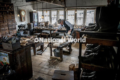 40337802-Clog maker Alan Gaukroger, a volunteer at the Colne Valley ...