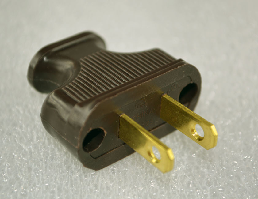 2-Prong Electrical Plug Brown