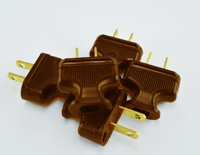 2-Prong Electrical Plug Brown