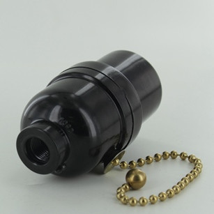 Pull Chain BLACK Lamp Socket