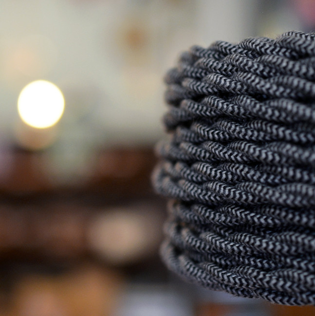 Smoked Steel Cotton antique style wire cloth covered