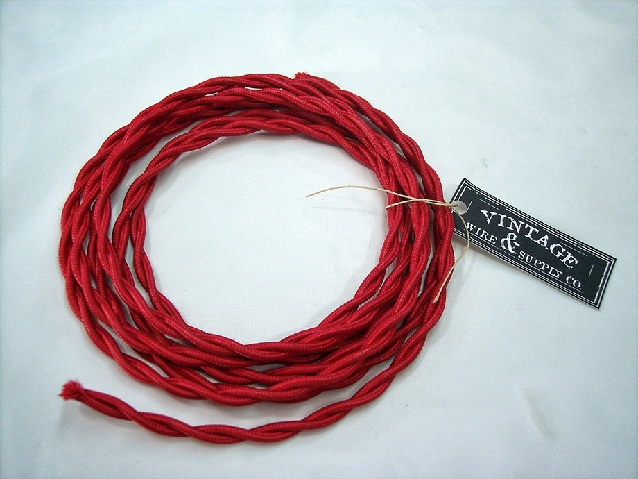 Red Rayon Twisted Wire - By the Foot - Small Qty - 18 Gauge - Vintage ...