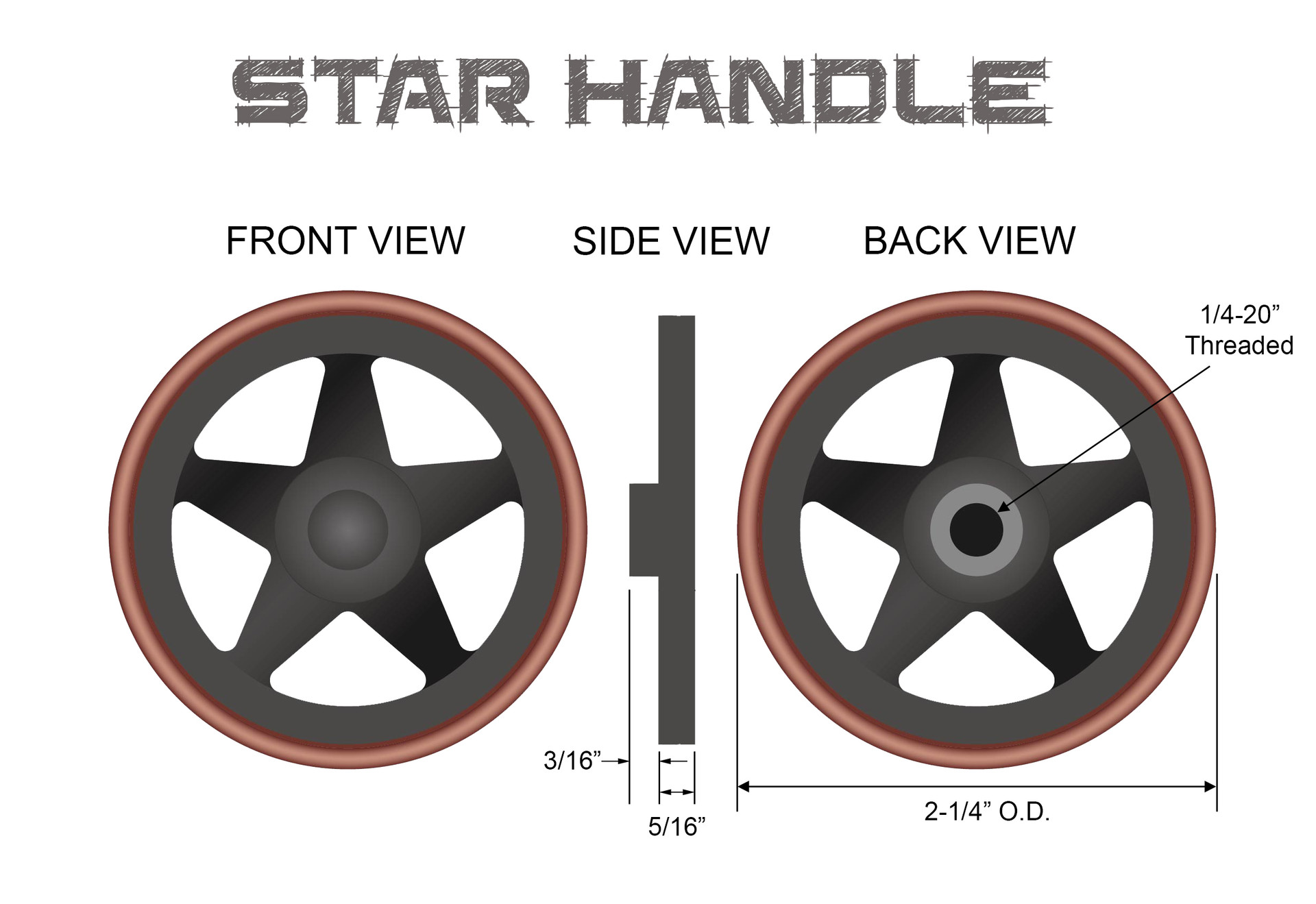 Star Handle - Antique Brass