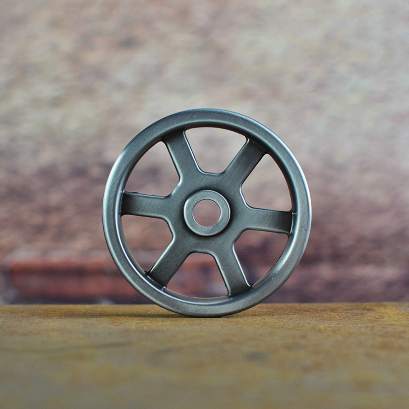 3" Industrial Pulley Wheel - Antique Nickel