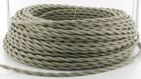 Gray Cotton Cloth-Covered Twisted Electrical Wire - 18 Gauge - Bulk ...