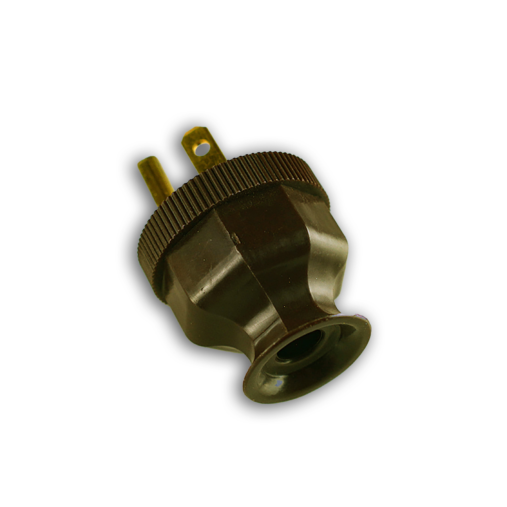 Long Neck Style Round Plug - Brown Grounded