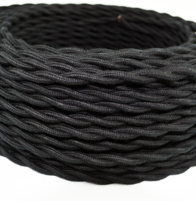 Black Cloth Covered Wire