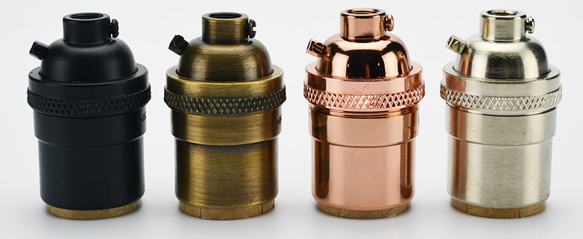 Grounded Keyless Socket - Polished Copper