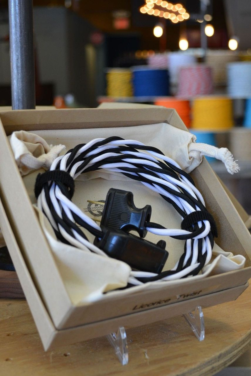 Black & White Cloth-Covered Wire