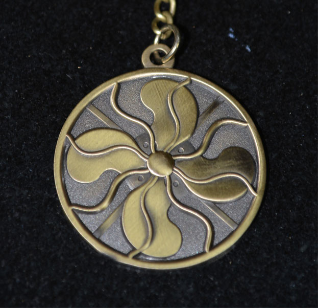 Antique Fan Keychain - Antique Brass Finish