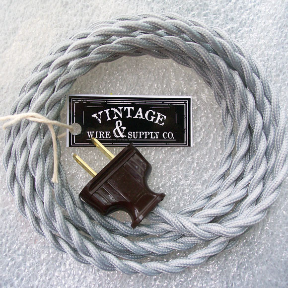 Gray cloth wire from Vintage Wire and Supply for rewire or restoration