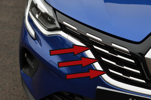 Chrome Front Grille Trim Covers Steel To Fit Renault Captur (2020 ...