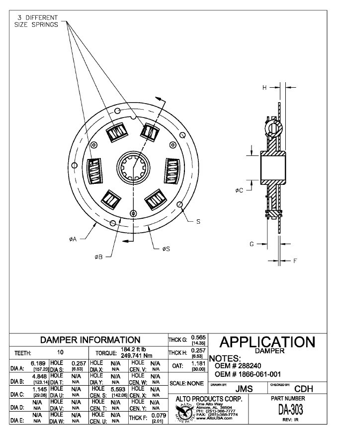 DA303 Hurth Damper Plate - All Marine Spares Pty Ltd