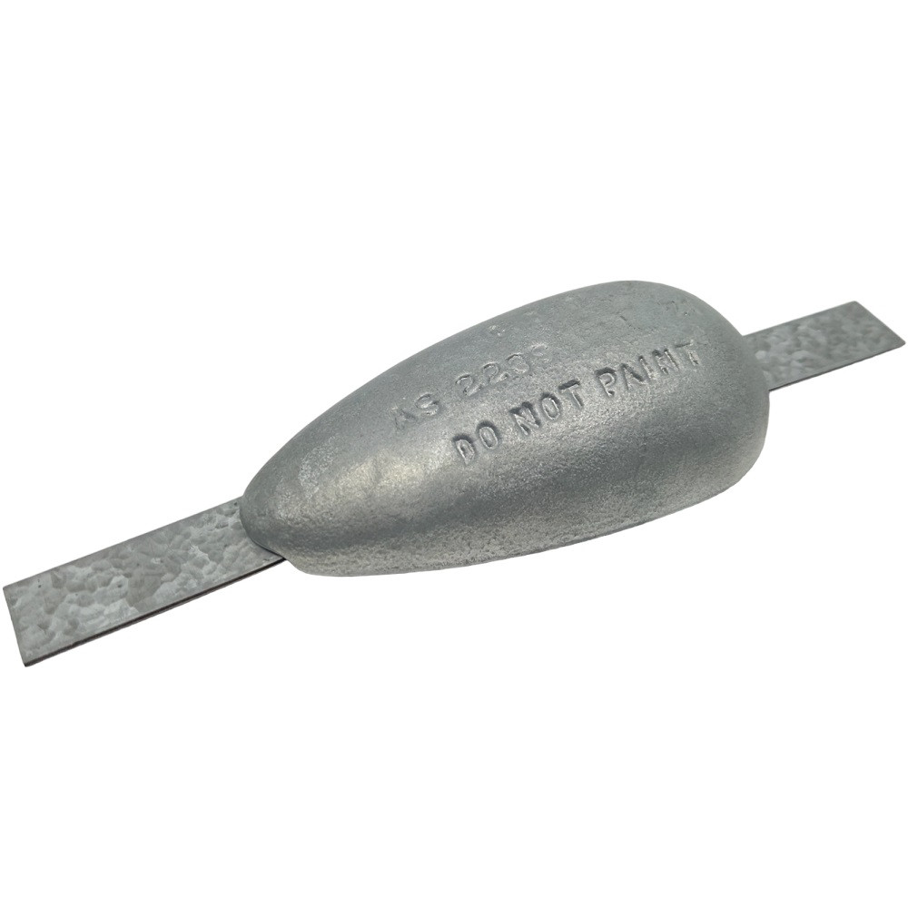 CDZ3-7S-2.2 - Teardrop 2.2KG Strap Zinc Anode - All Marine Spares Pty Ltd