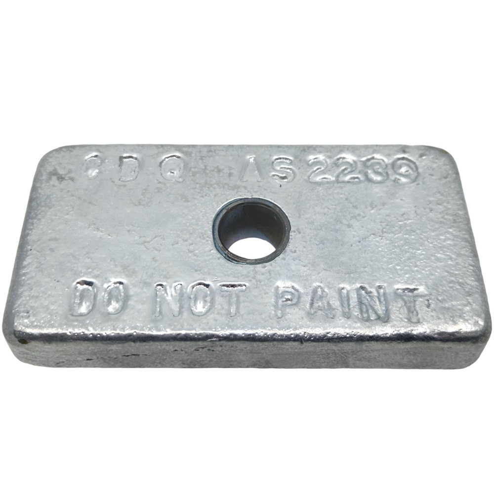 CDZ2-63-1H - Zinc Single Hole Block Anode - All Marine Spares Pty Ltd