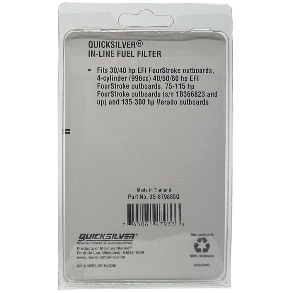 35-879885Q - Mercury 5/16" Inline Fuel Filter
