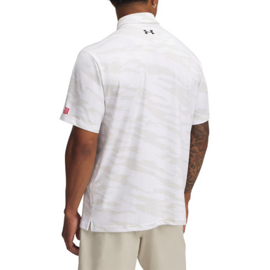 Men's UA Drive Freedom Printed Polo White--Black - Freedom Outfitters