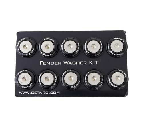 NRG Fender Washer Kit w/Rivets For Plastic (Black) - Set of 10 ...