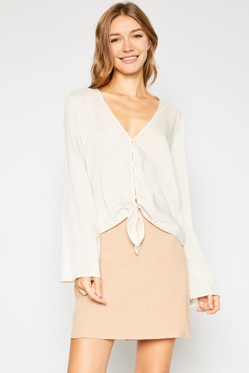 Sadie & Sage - Ruby Tie Know Top - Natural White