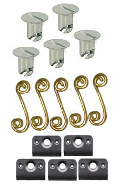 Flush Head Steel Quarter Turn Button, Springs, Back Plates