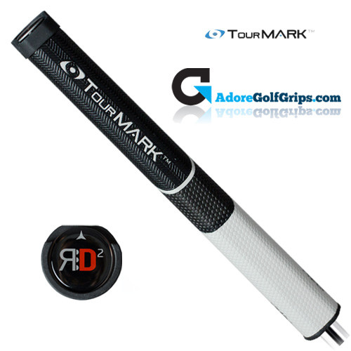 TourMARK RD2 Midsize Putter Grip - Black / White - AdoreGolfGrips.com