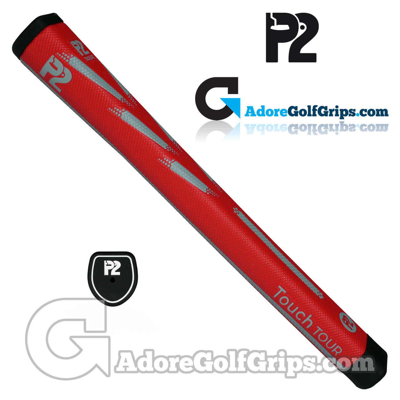 P2 Touch TOUR Midsize Pistol Putter Grip - Red / Grey