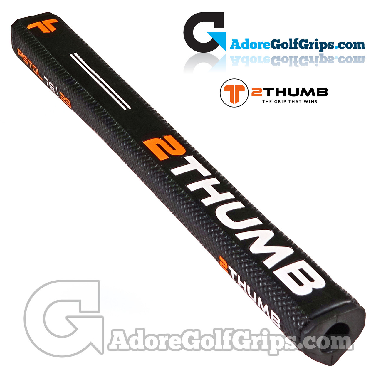 2 Thumb Pistol 7E 29 Putter Grip - Black / Orange / White