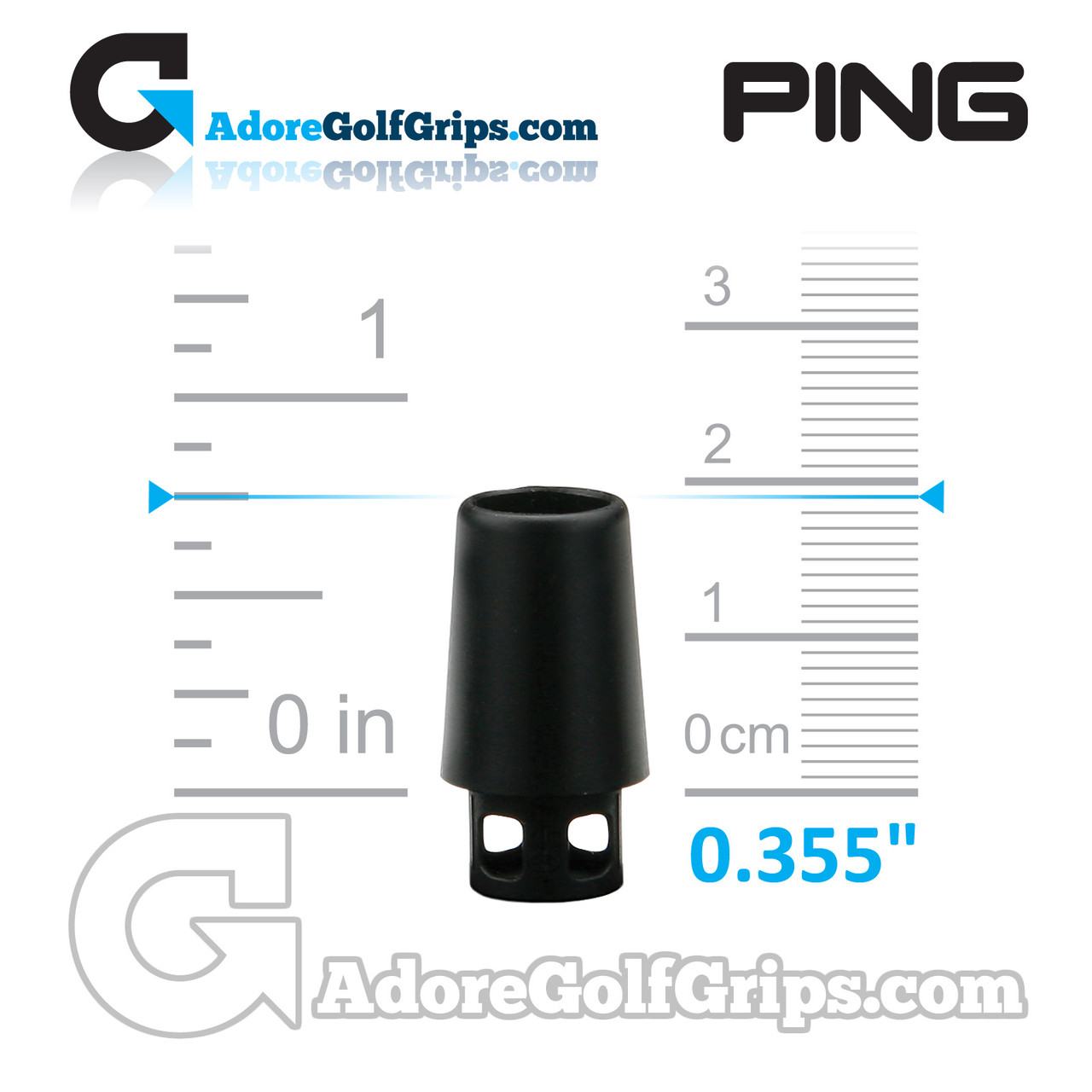 Ping Iron Ferrules Collared Taper Tip 0.355" (19.00mm Length) - Black