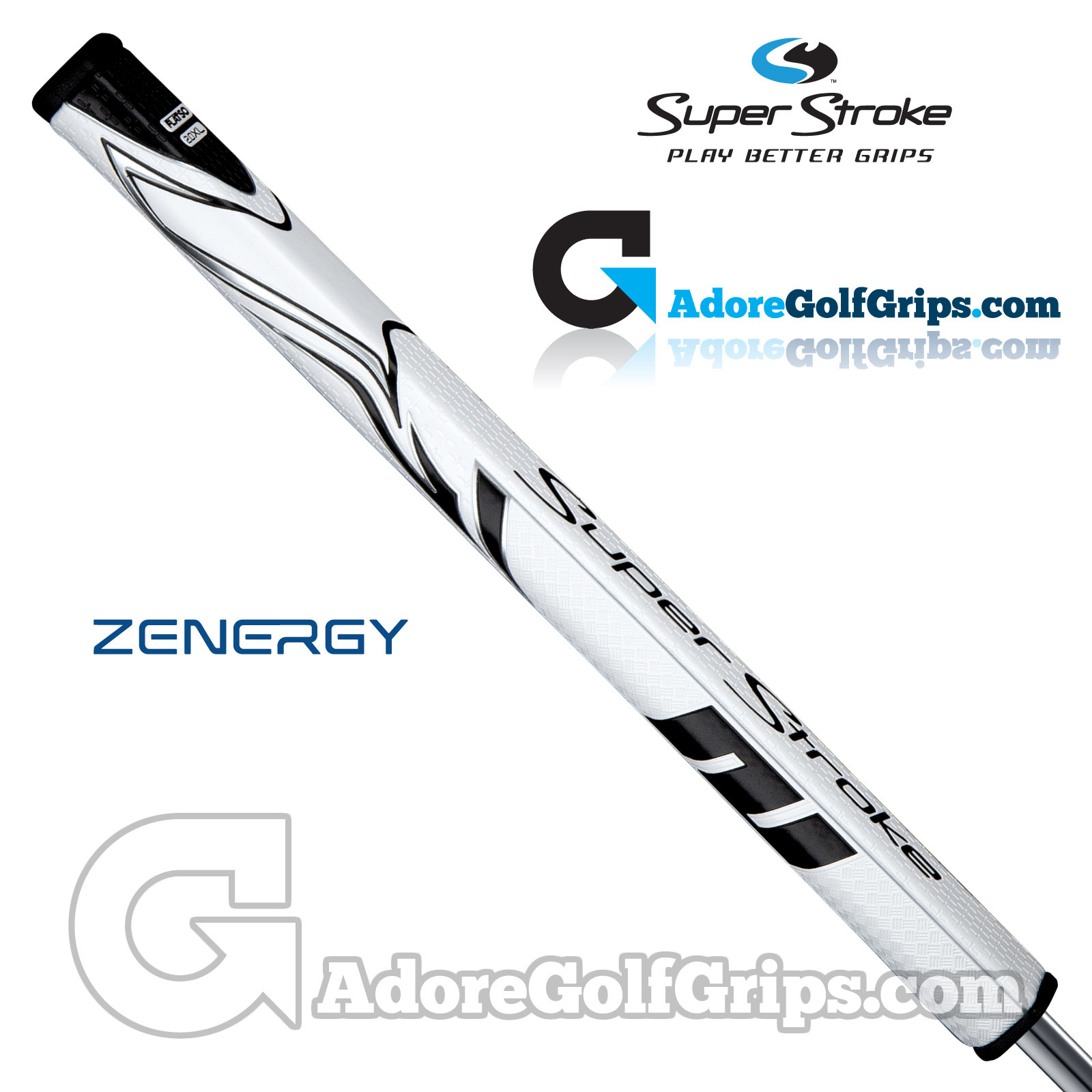 SuperStroke ZENERGY Flatso XL Plus 2.0 Tech-Port Putter Grip - White ...