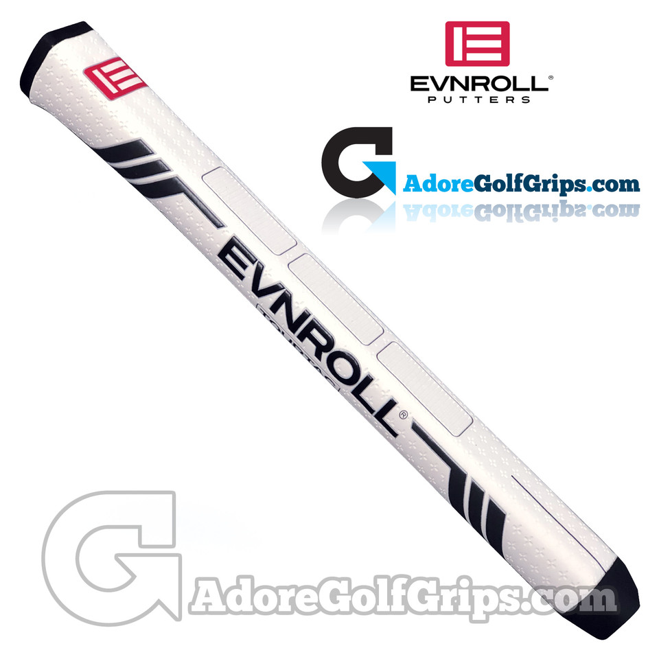 Evnroll TourTac 50 Gram Midsize Pistol Putter Grip - White / Red Logo