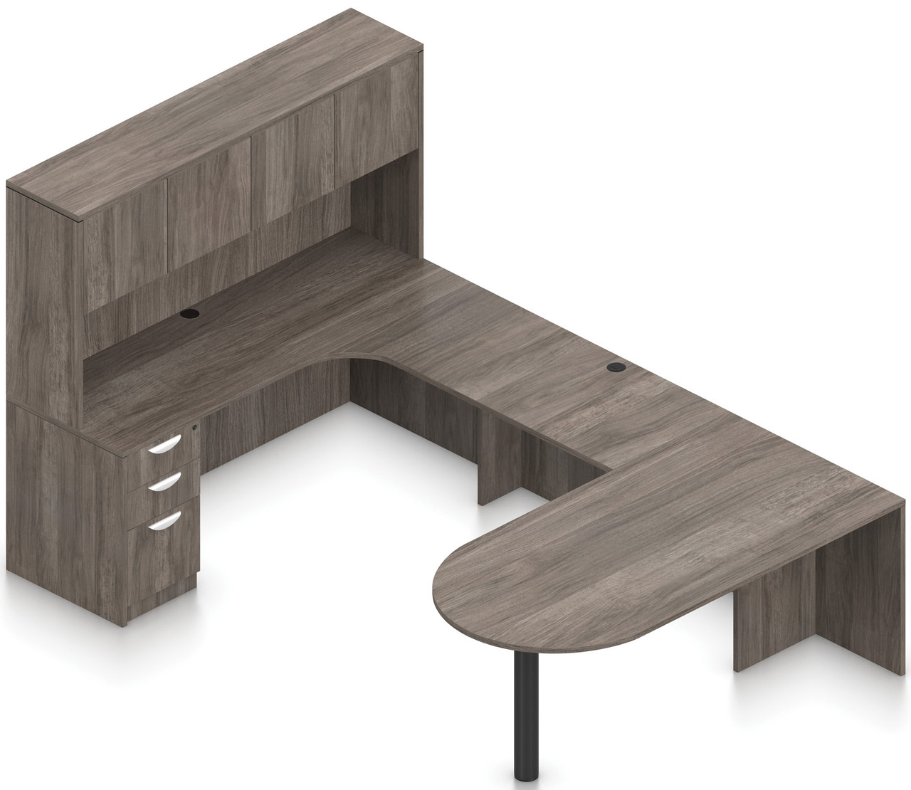 Offices To Go Layout SL-19 (left-handed), D-Island U-Shape with Hutch ...