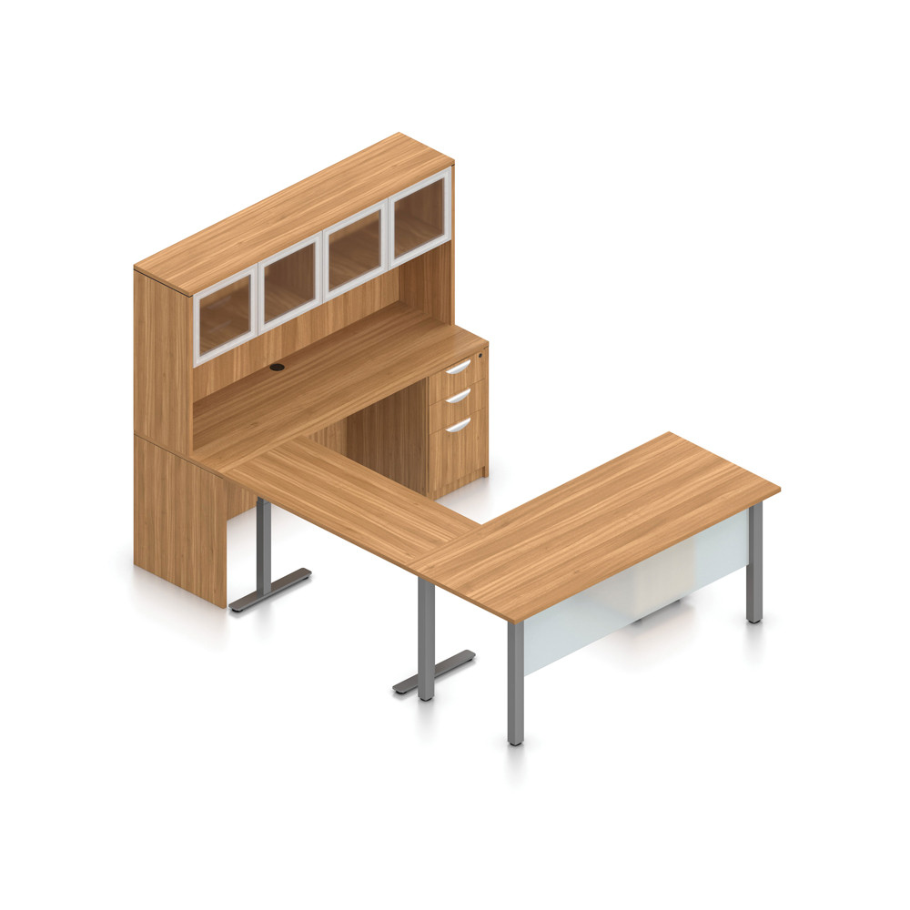 Offices To Go Layout SL-3, 71" x 102" U-Shape Desk with Height ...