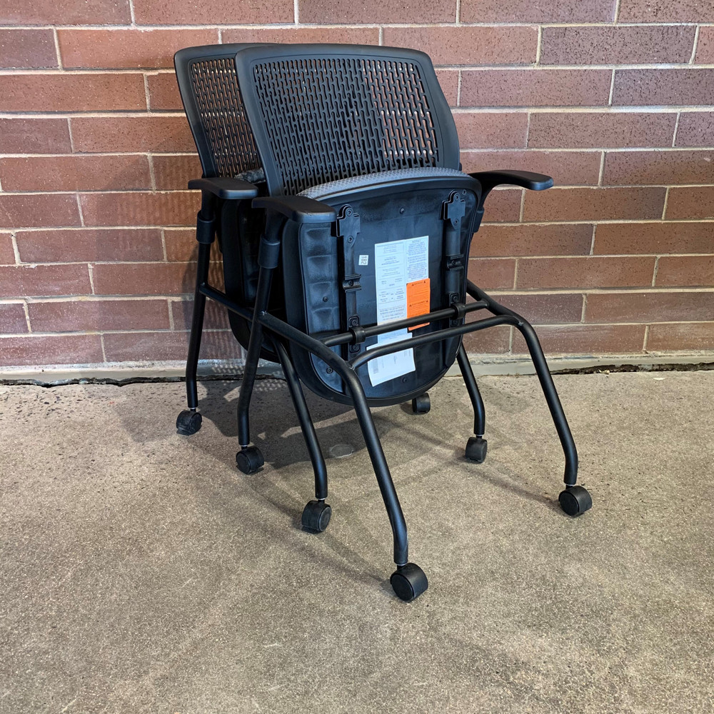 Pre-Owned Global Roma Nesting Chair, Grey Fabric - Black Frame ...